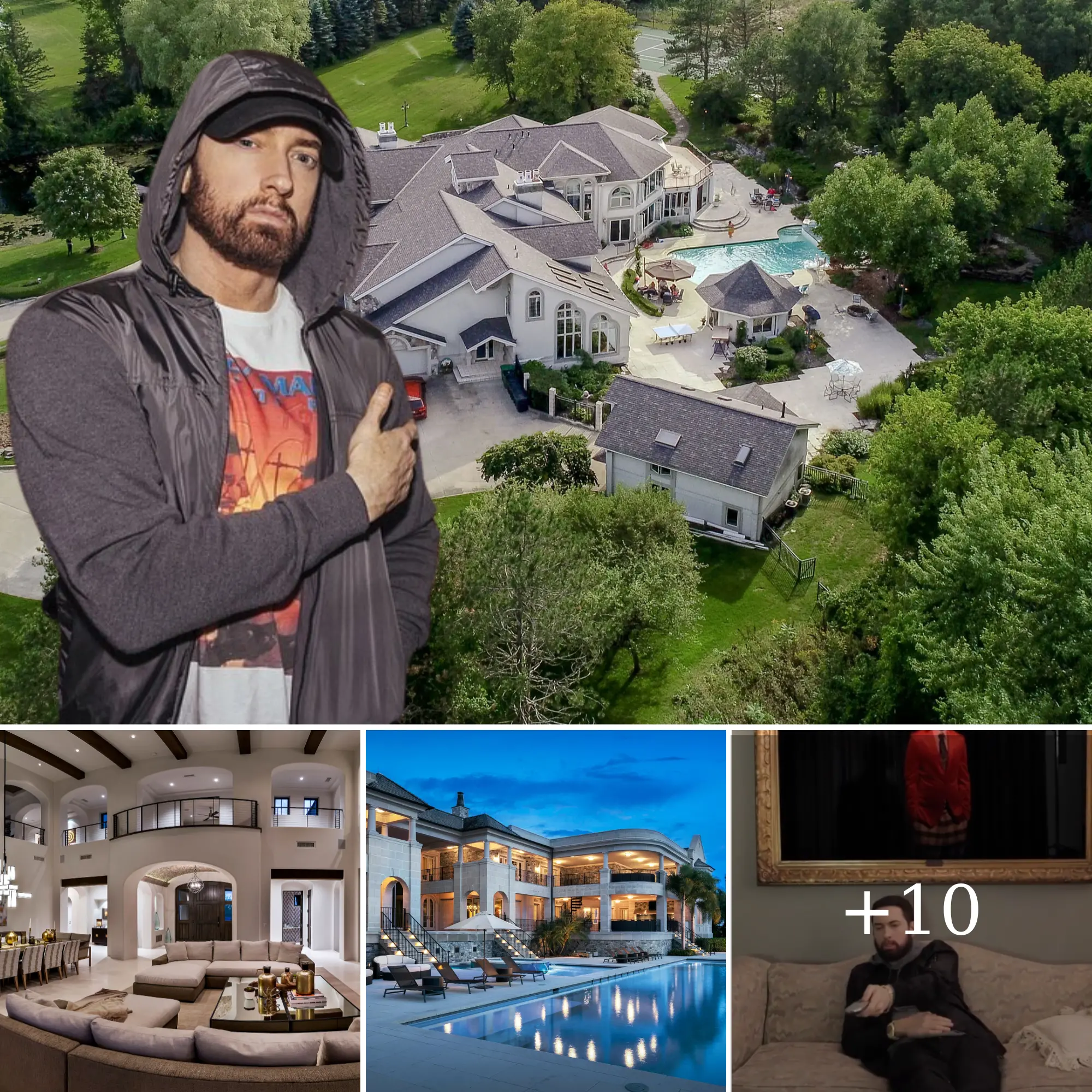 Inside Eminem’s $12.3M mansion in Michigan has a 500m2 swimming pool ...